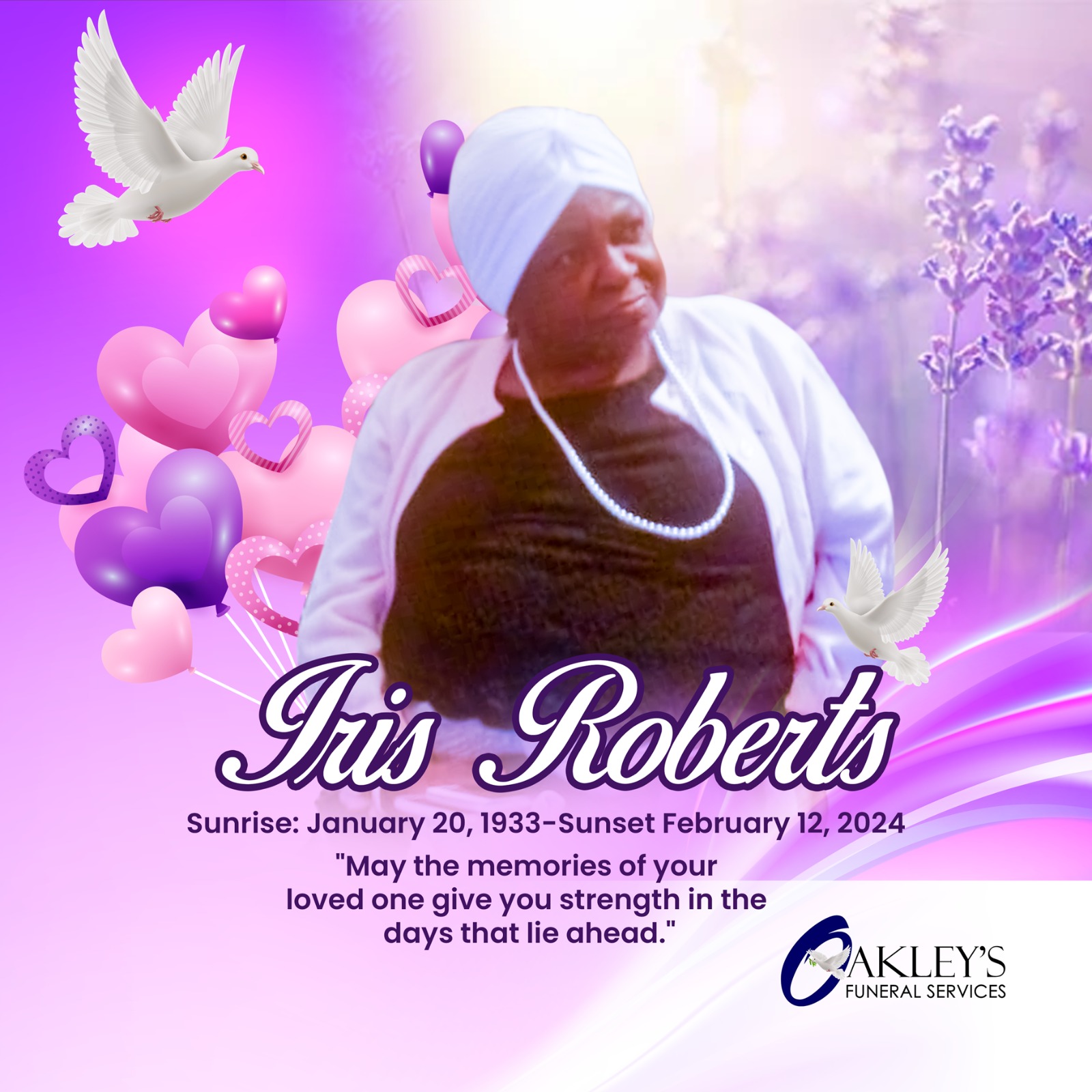 Iris Roberts - Oakley's Funeral Services